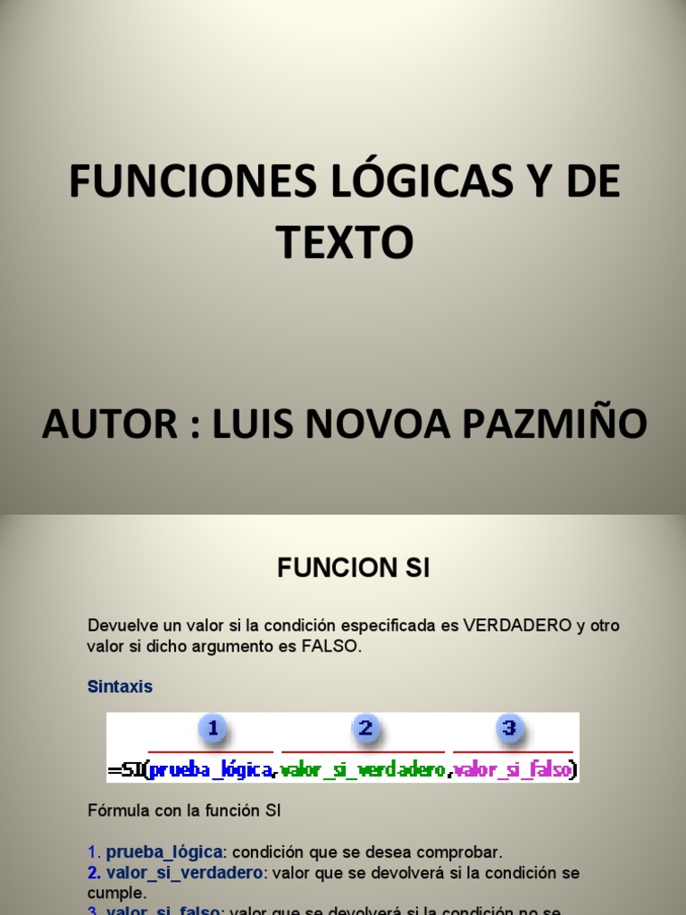 Funciones Lógicas y de Texto | PDF | Argumento | Cadena (informática)