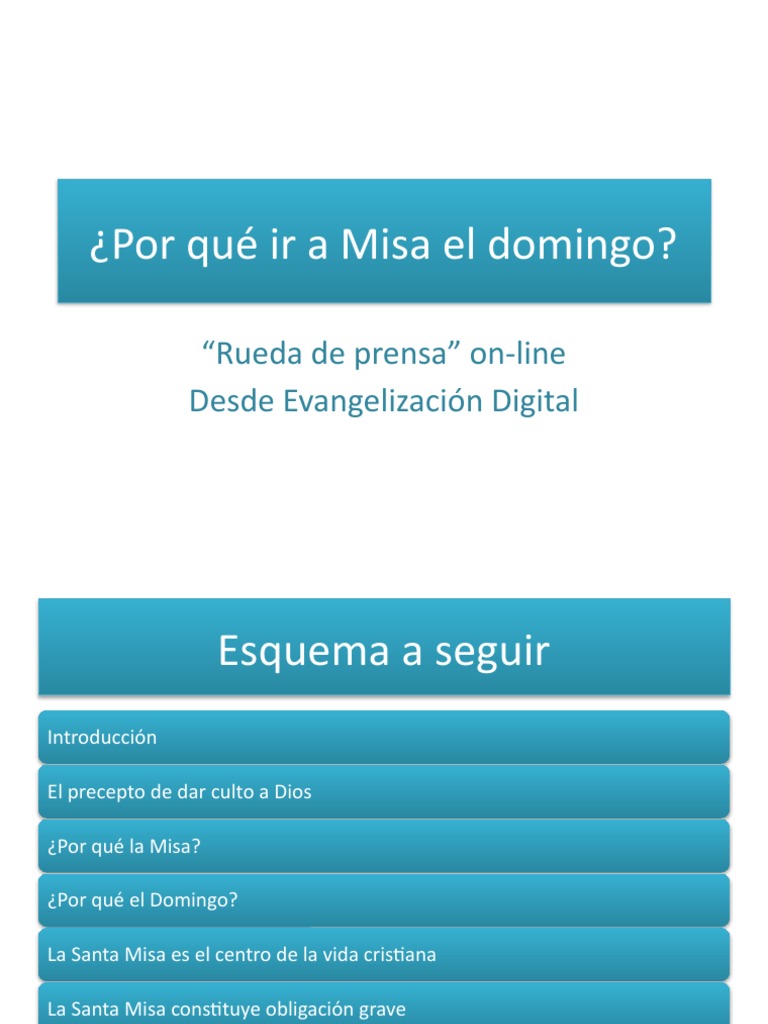 Por Qué Ir A Misa El Domingo | PDF | eucaristía | Misa (liturgia)