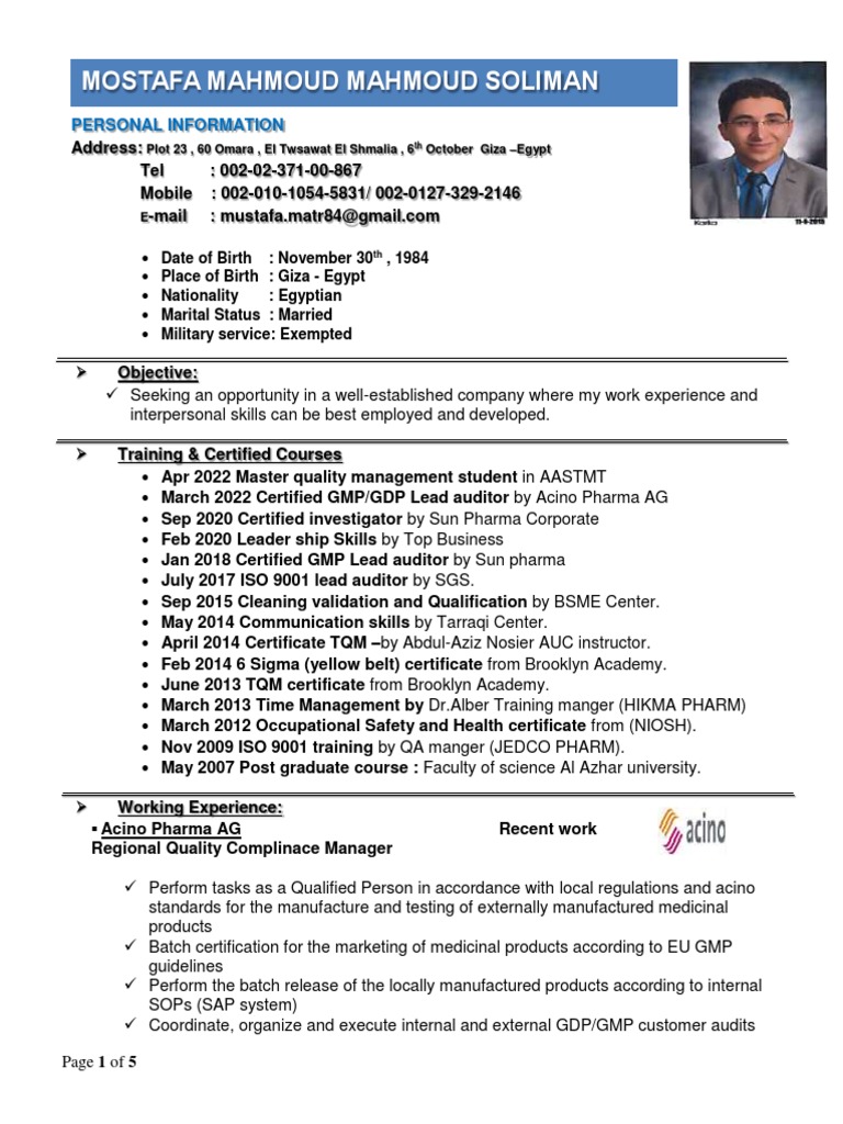 Mostafa Mahmoud Soliman CV - March 2023 | Download Free PDF | Verification And Validation | Business