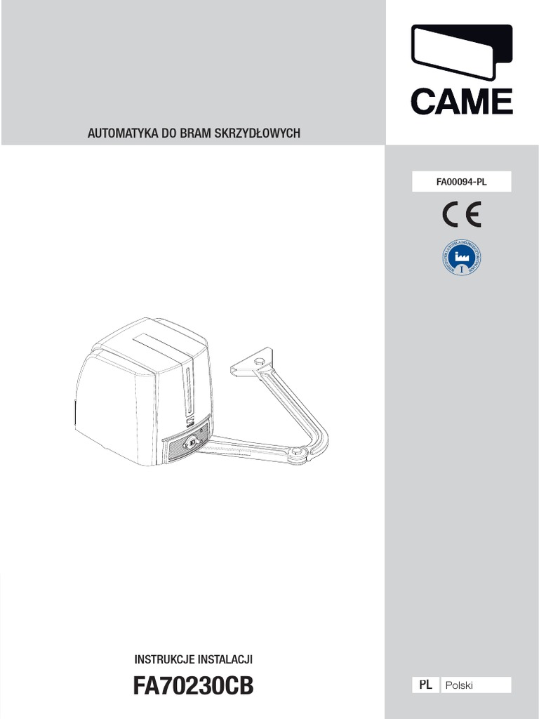 Came Fast Instrukcja Montażu | PDF