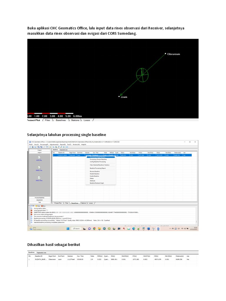 Pengolahan CHC Geomatics Office | PDF