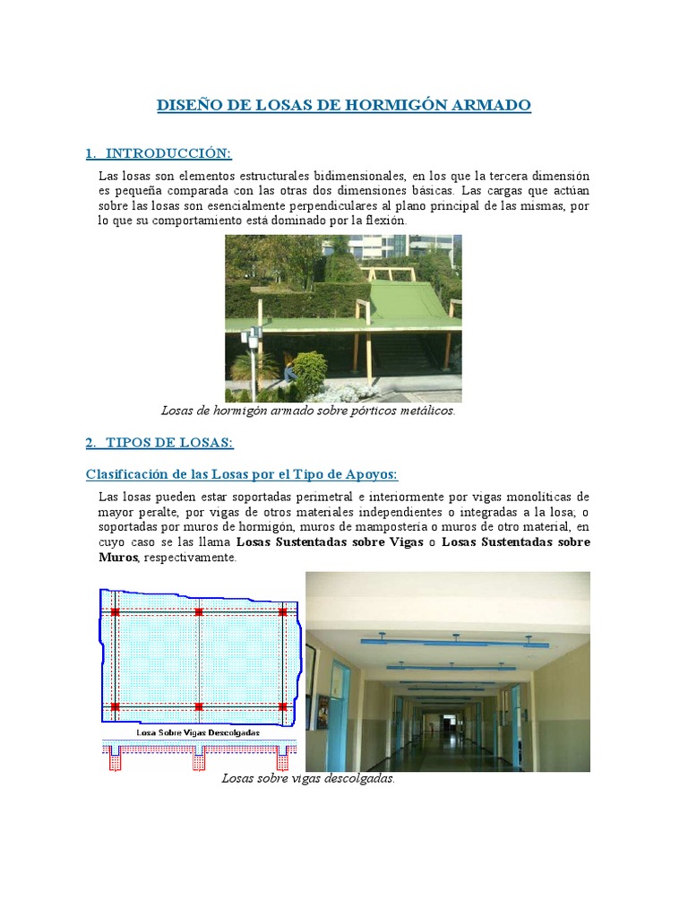 Losas de Hormigón Armado | PDF | Viga (Estructura) | Doblar