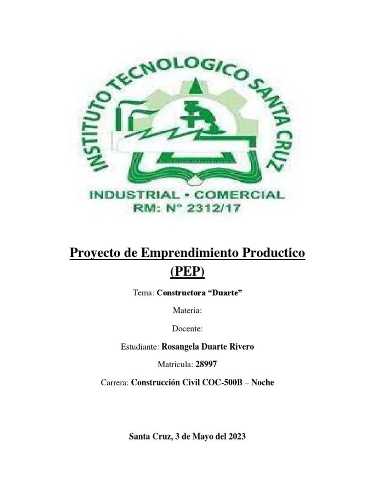 Proyecto de Emprendimiento Productivo | PDF