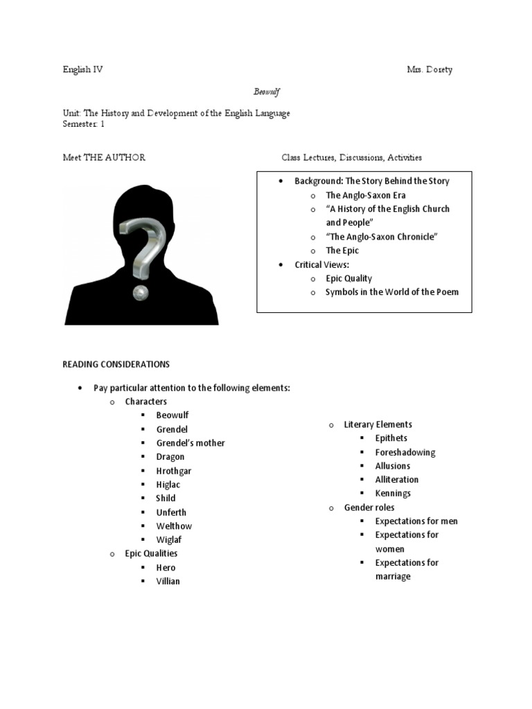 Beowulf Resource Packet | PDF | Beowulf | Geats