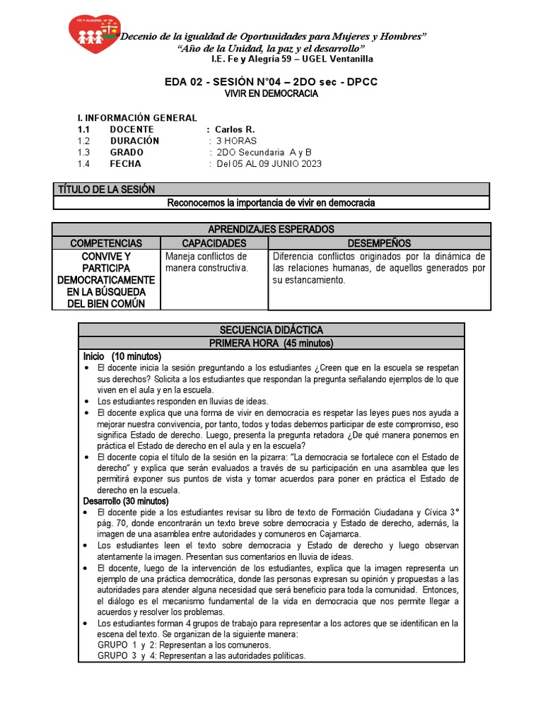 Sesion 04 Eda 02 DPCC 2do A-B | PDF