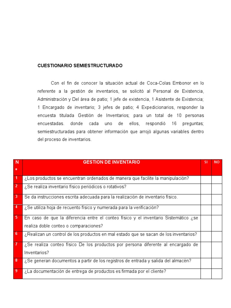Cuestionario Semiestructurado | PDF