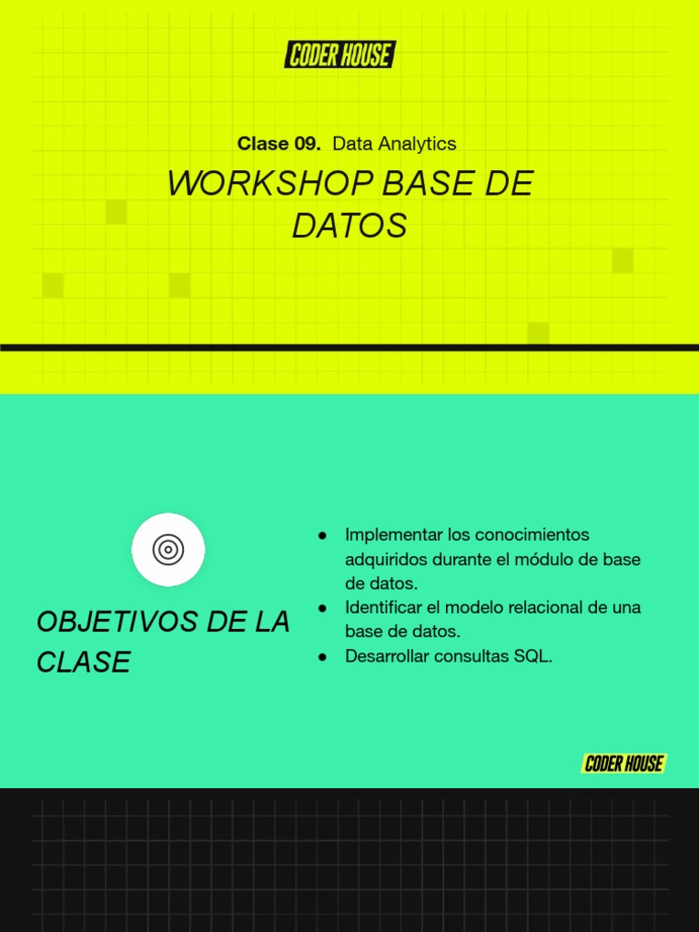 Clase 09 - Workshop Bases de Datos | PDF | SQL | Bases de datos