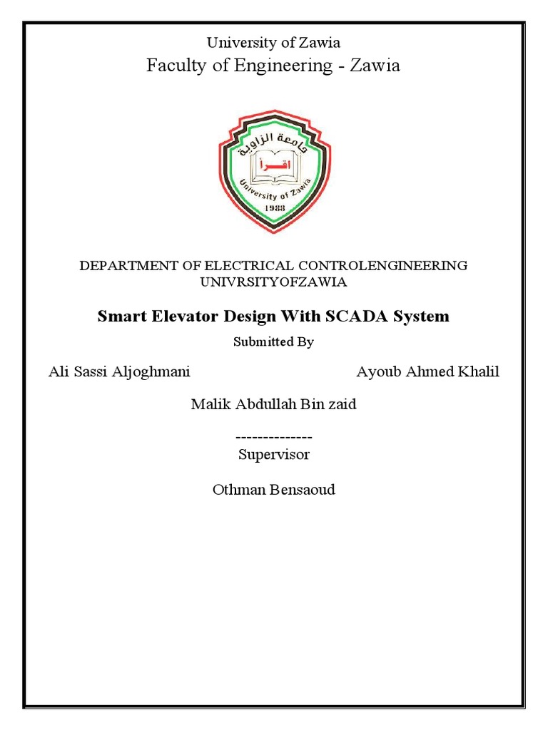 Smart Elevator Design With Scada System 1 | PDF | Elevator ...