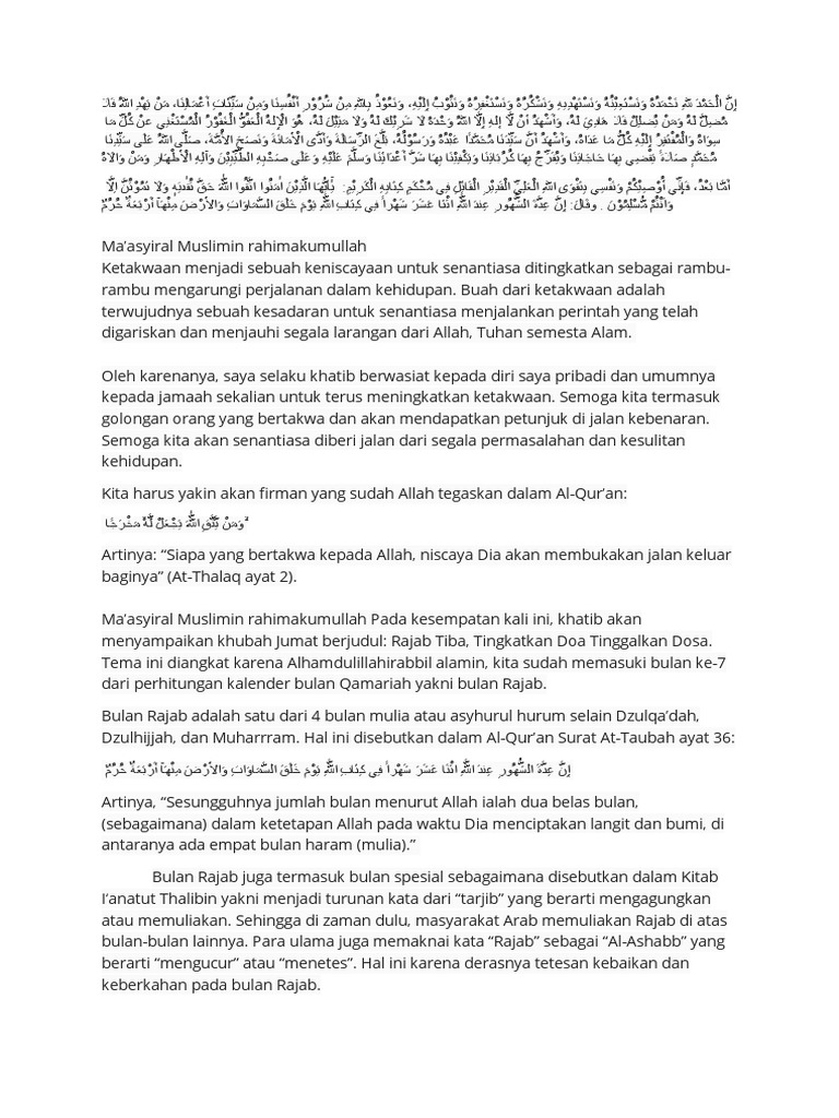 Khutbah Jumaat 1 Pdf