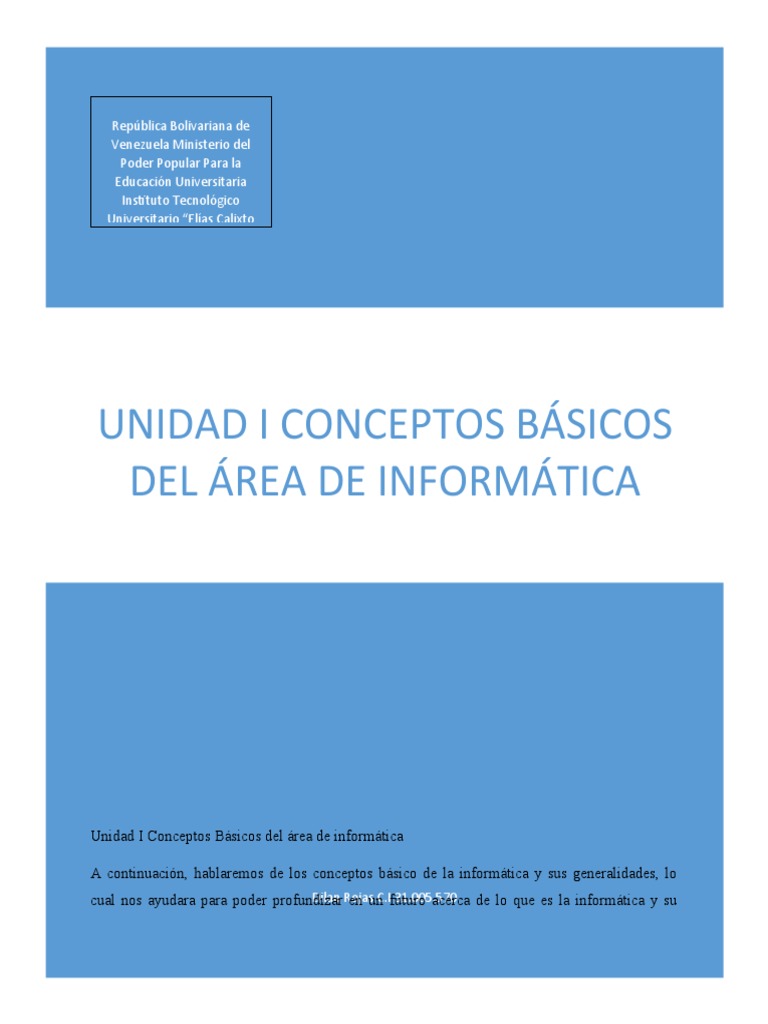 Conceptos Básicos de Informática | PDF | Hardware de la computadora | Programa de computadora