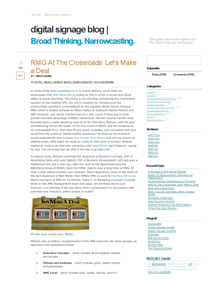 Digital Signage Blog - RMG Networks Poised For Growth and Acquisitions ...
