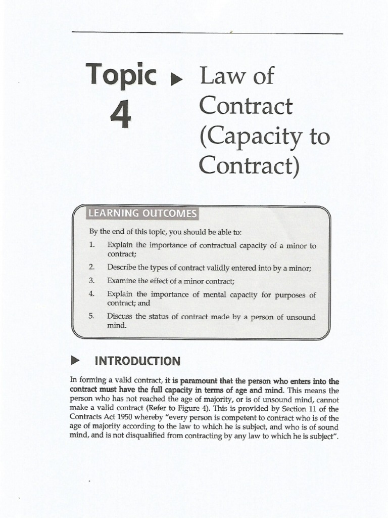 Tutorial 4 - Law-Of-Contract - Capacity-To-Contract | PDF