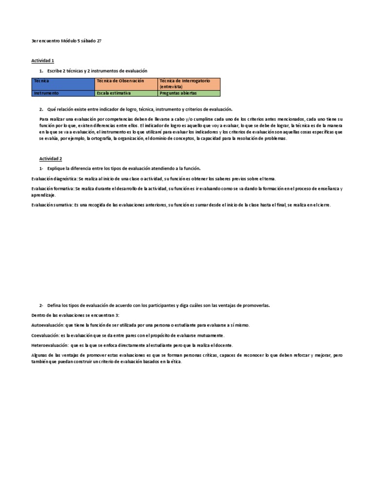 3er Encuentro Módulo 5 | PDF | Evaluación | Ecuaciones