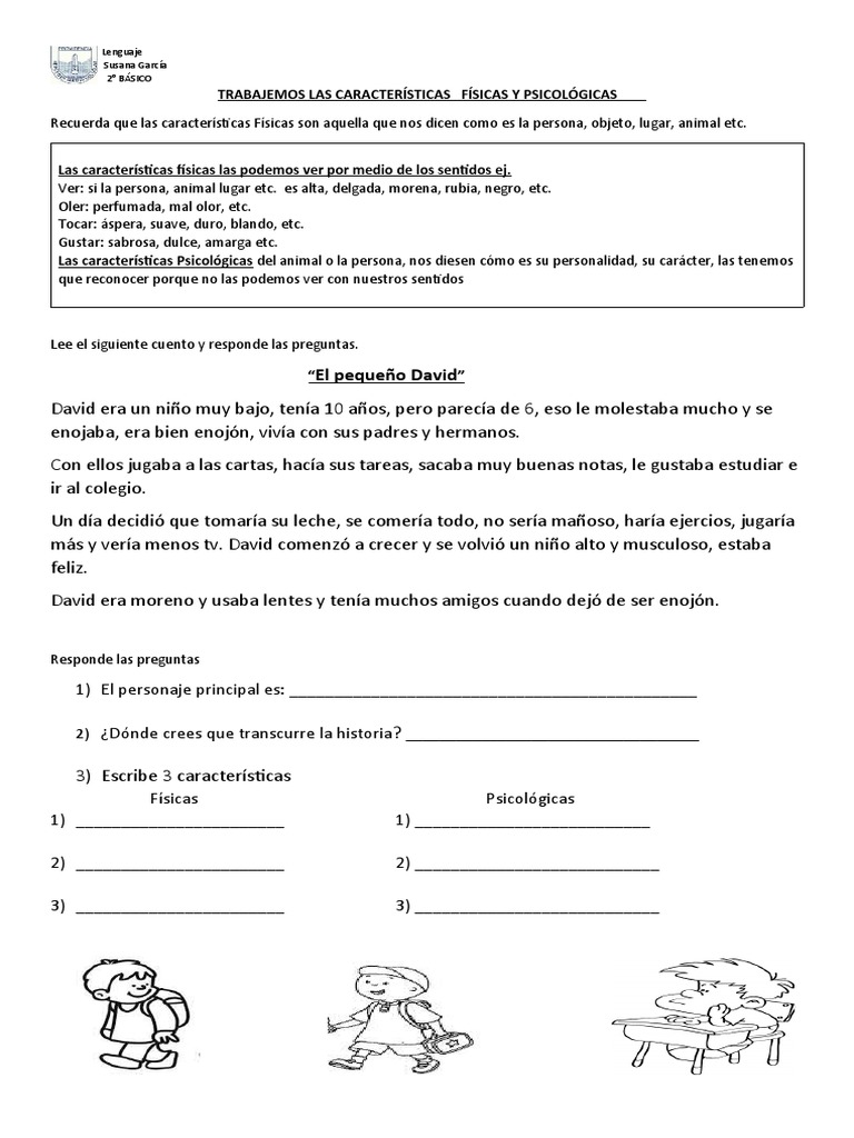 Guía de Lenguaje Características Físicas y Psicológicas | PDF