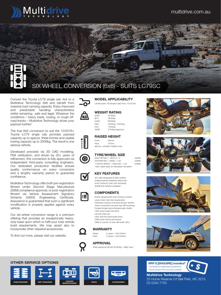 Six Wheel Conversion 6X6 Suits LC79SC | PDF | Truck | Axle