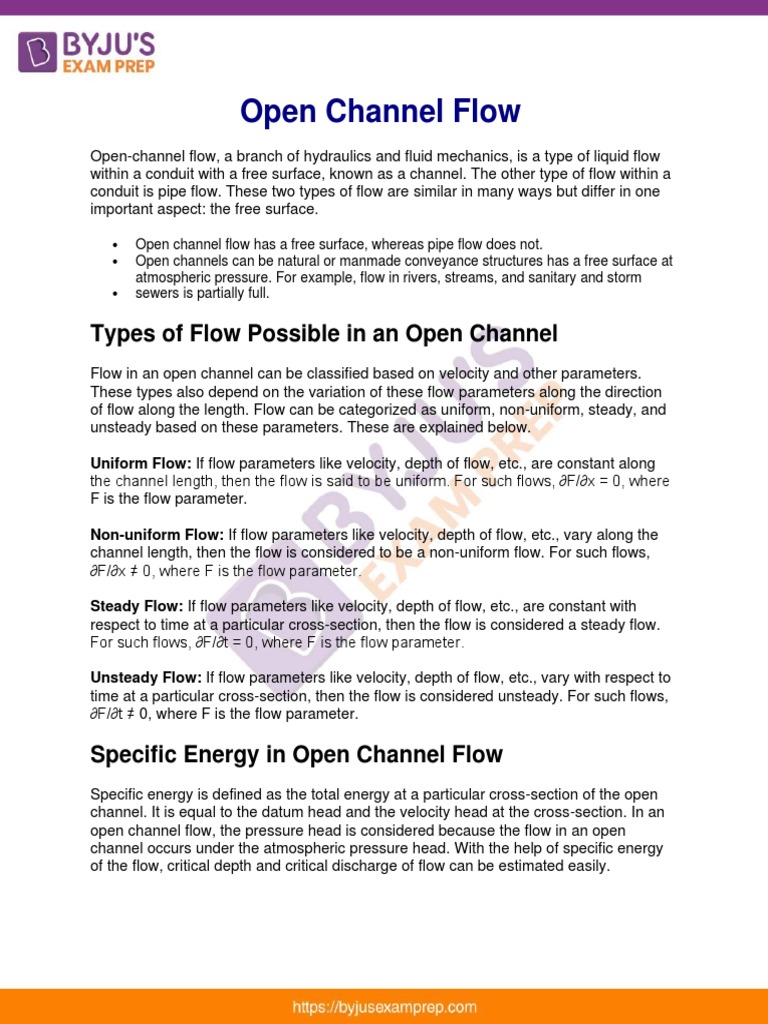 Open Channel Flow Gate Notes 65 | Download Free PDF | Pressure | Fluid ...