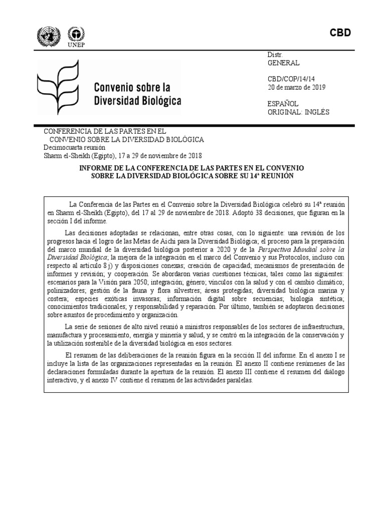Cop 14 14 Es | PDF | Biodiversidad | Sustentabilidad