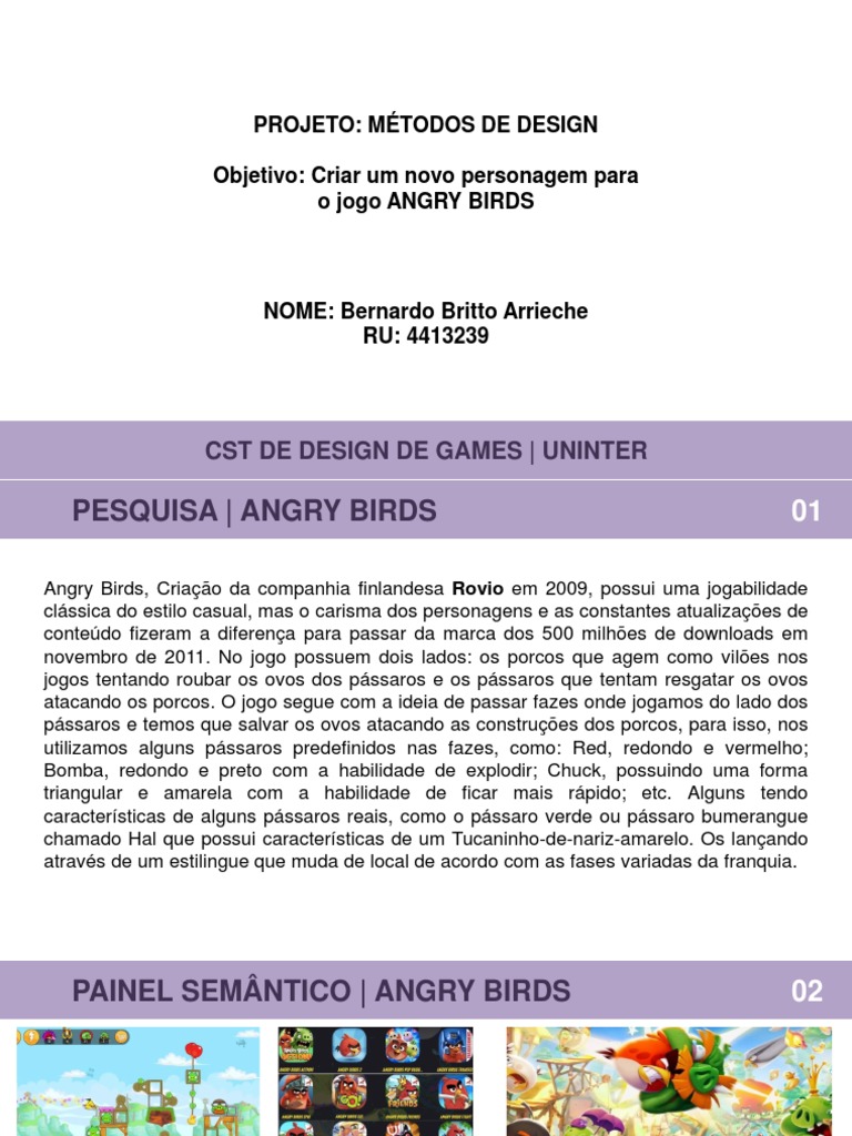 Template Projeto - Metodos em Design - Design de Games | PDF