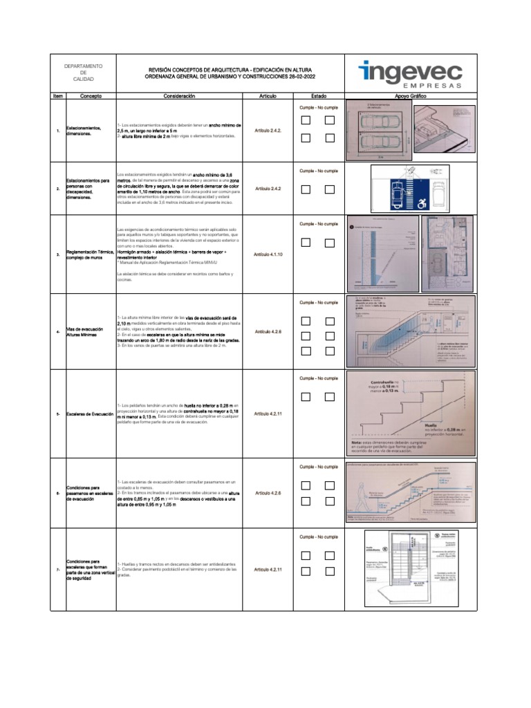 ARQ-01 Check List de Arquitectura | PDF | Escalera