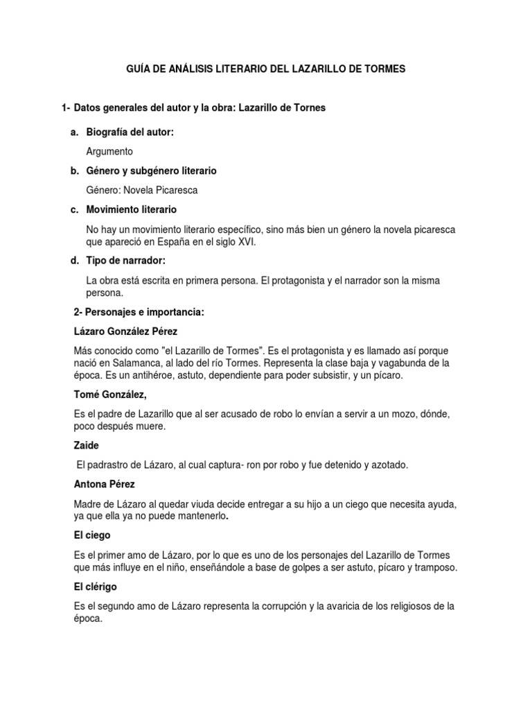 LAZARILLO DE TORMES | PDF