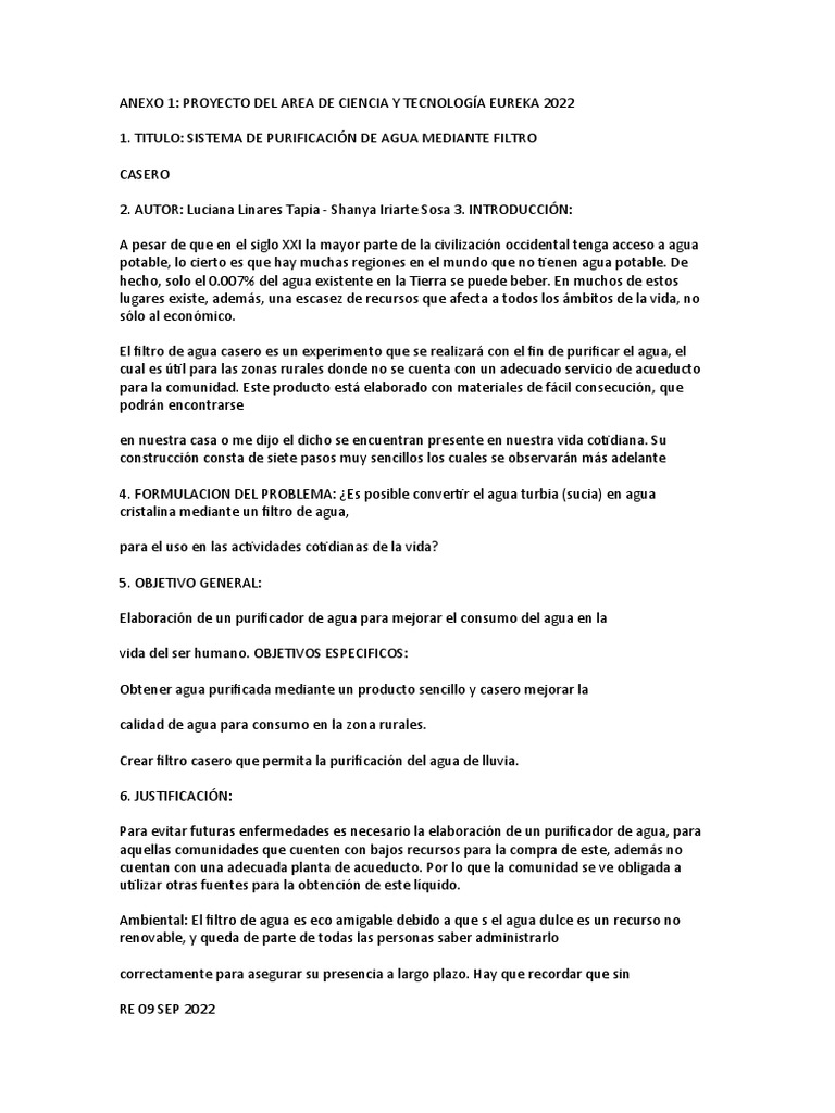 Trabajo Practico | PDF | Agua | Agua potable