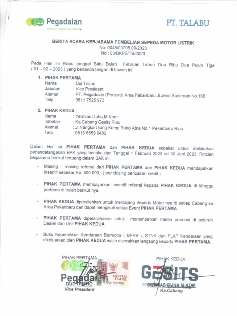 Pks Pegadaian Talabu | PDF