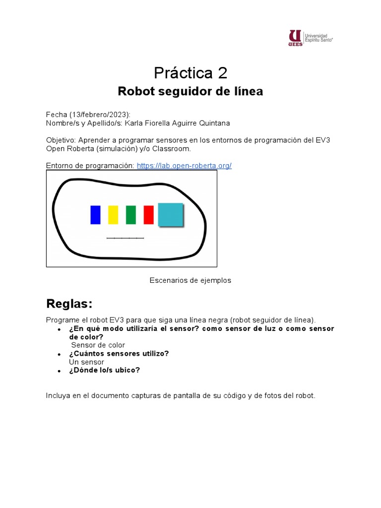 Practica 08 - Seguidor de Linea - EV3 | PDF