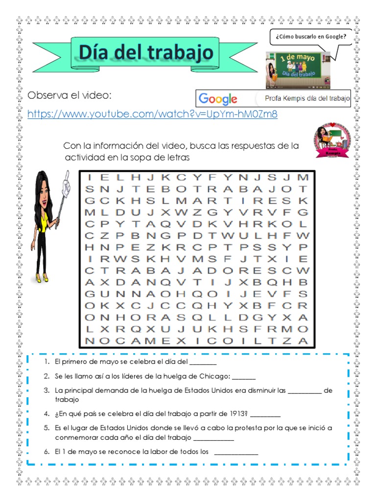 Día Del Trabajo Actividades-Profa Kempis | PDF