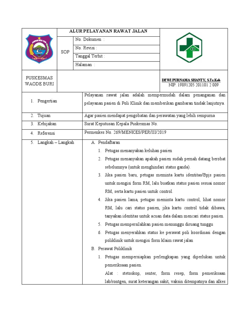 Sop Alur Pelayanan Rawat Jalan | PDF