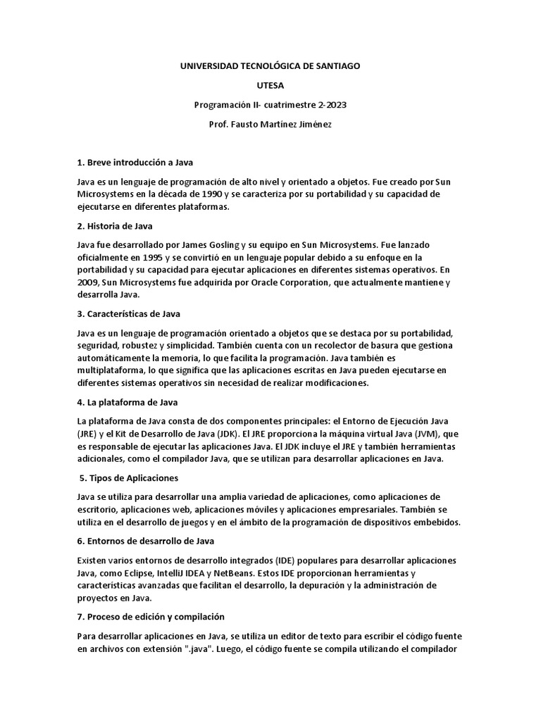 Teoria de Java | PDF