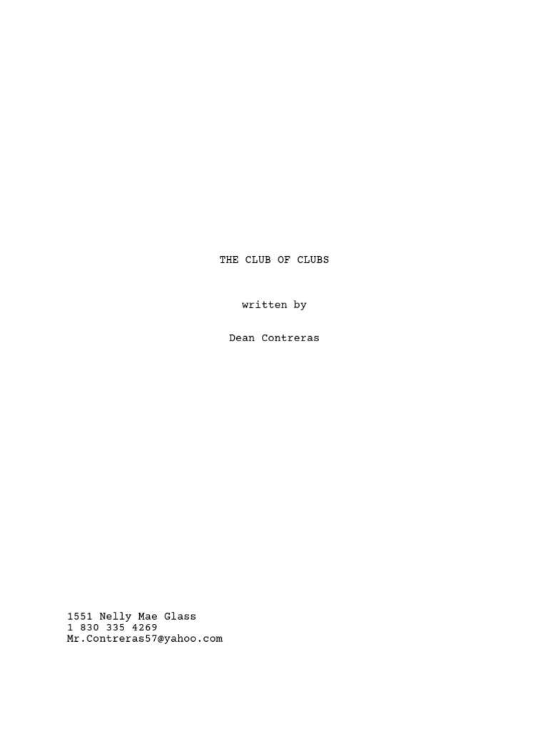 Club of Clubs Script | PDF | Home & Garden