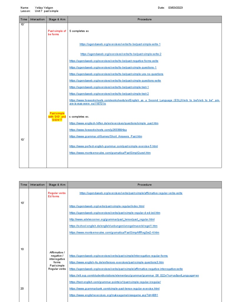 Ic1 U7 Past Simple | Download Free PDF | Linguistic Typology | Cognition