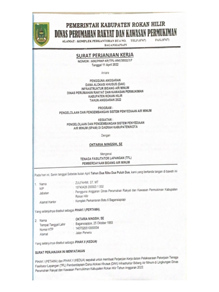 SPK 2022 (Oktaria Ningsih) | PDF