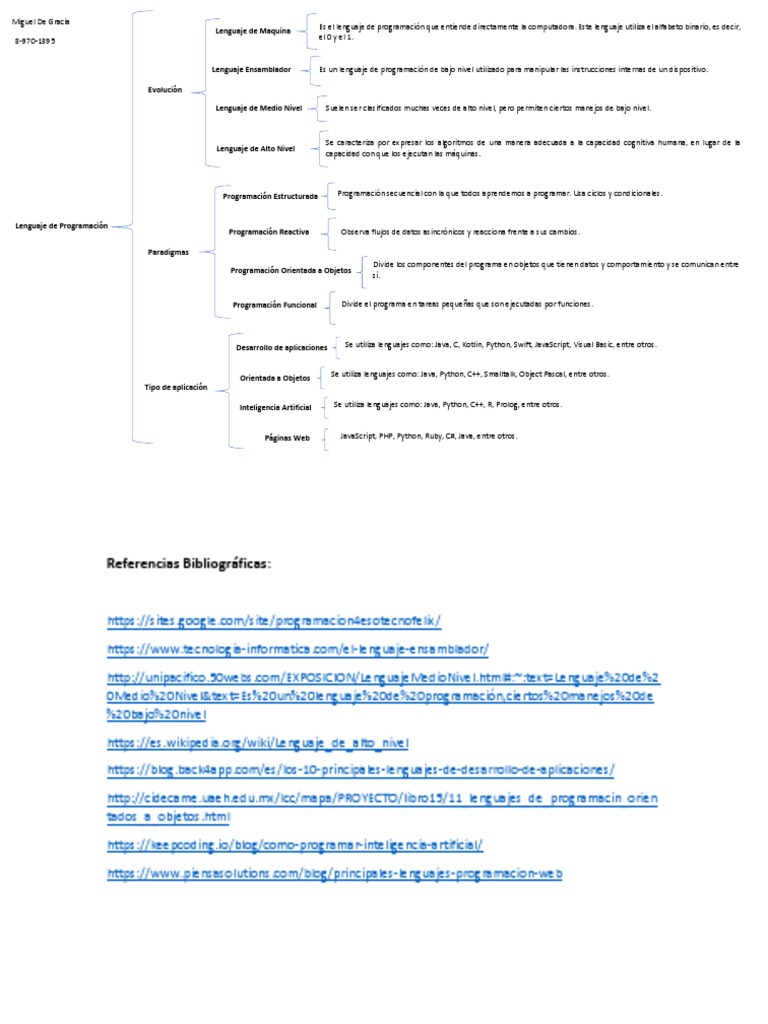 Cuadro Sinóptico - Lenguajes de Programación | PDF | Lenguaje de programación | Programación de ...