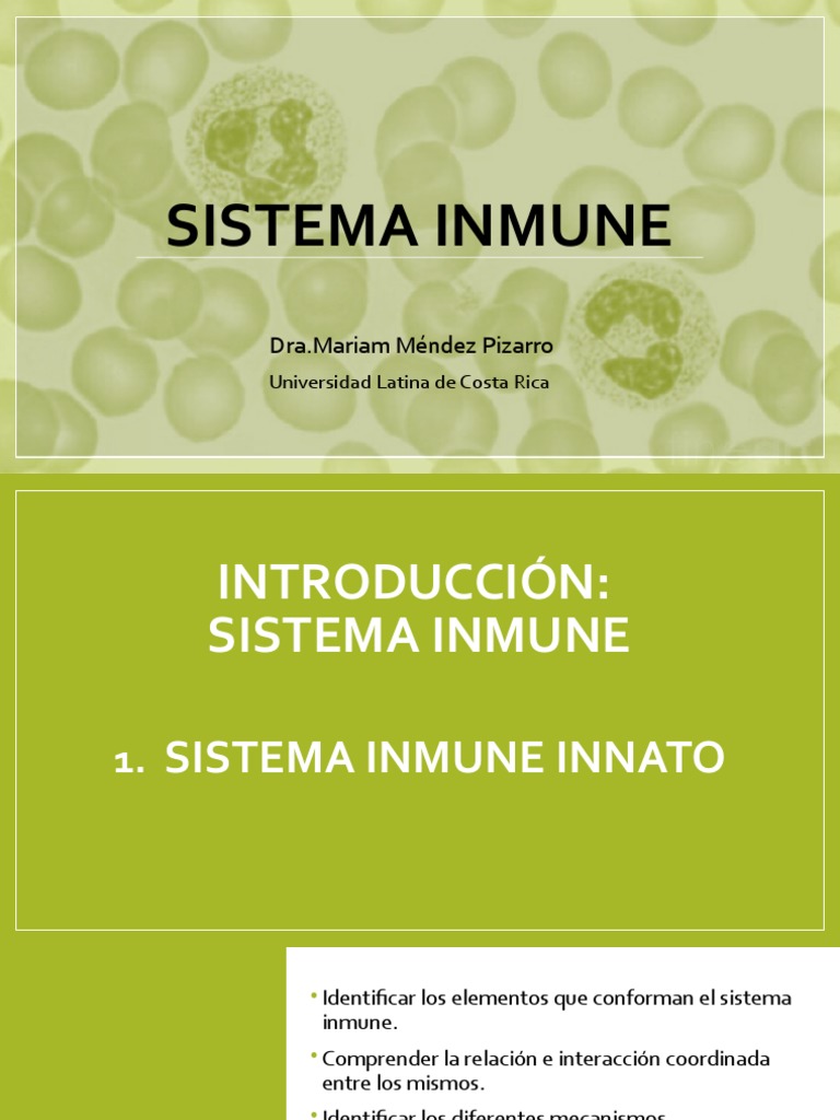 Introduccion A Sistema Inmune e Inmunidad Innata | PDF | Sistema inmune | Linfocitos