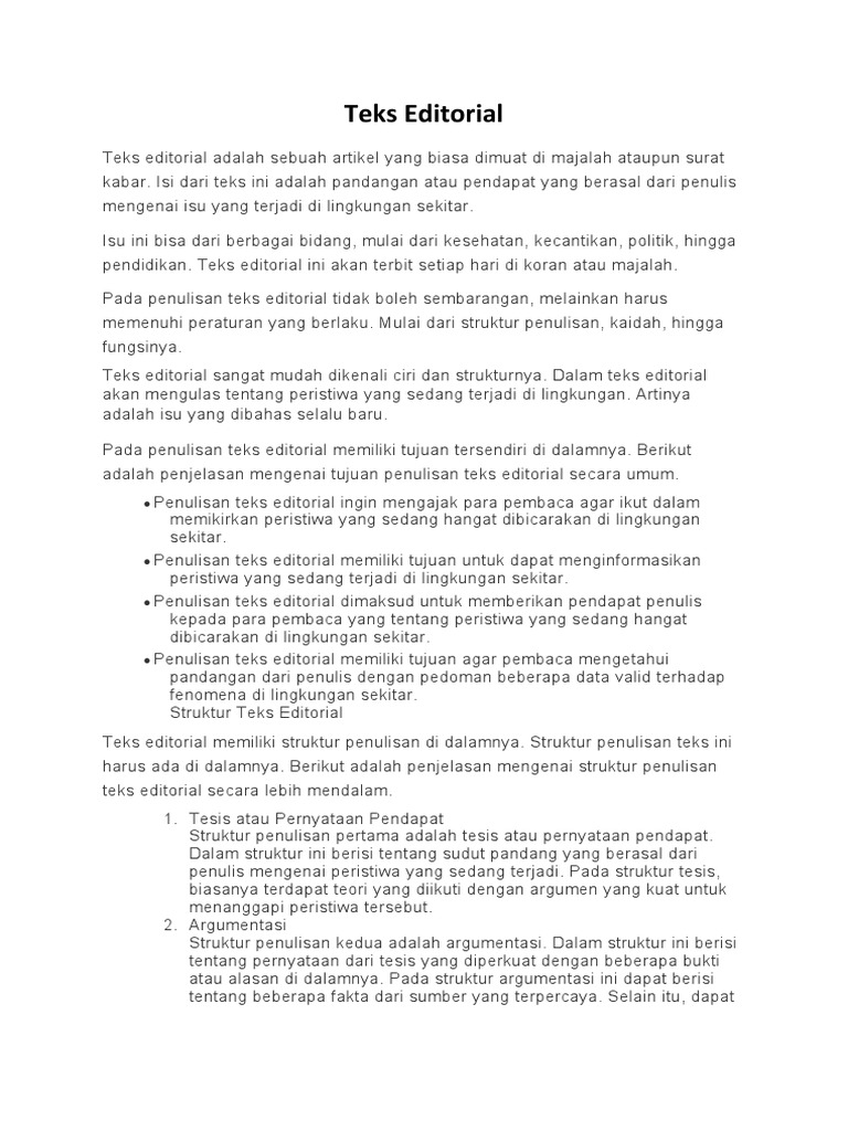 Teks Editorial | PDF