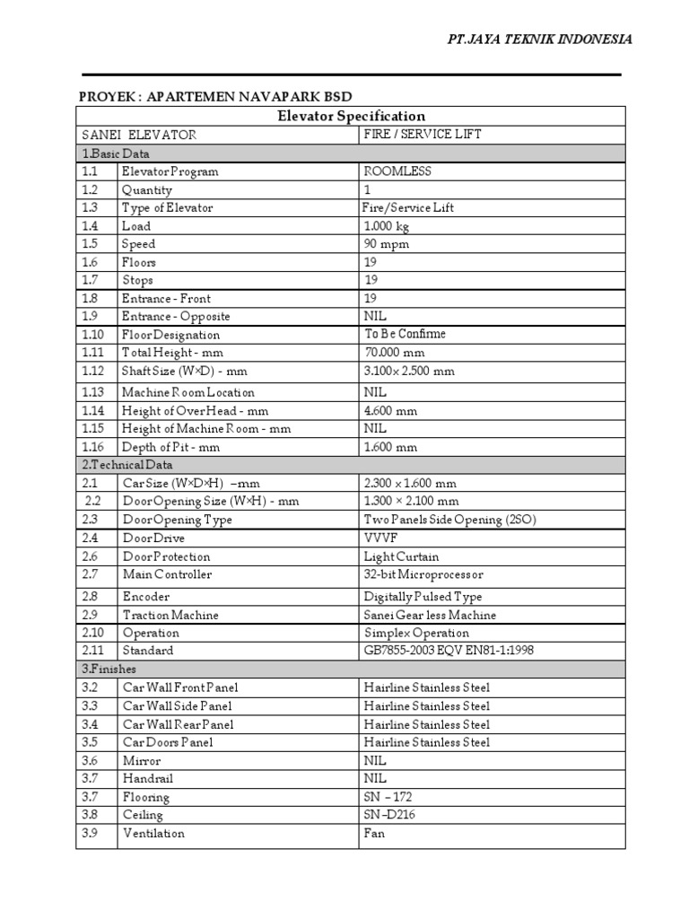 Nava | PDF | Elevator | Door