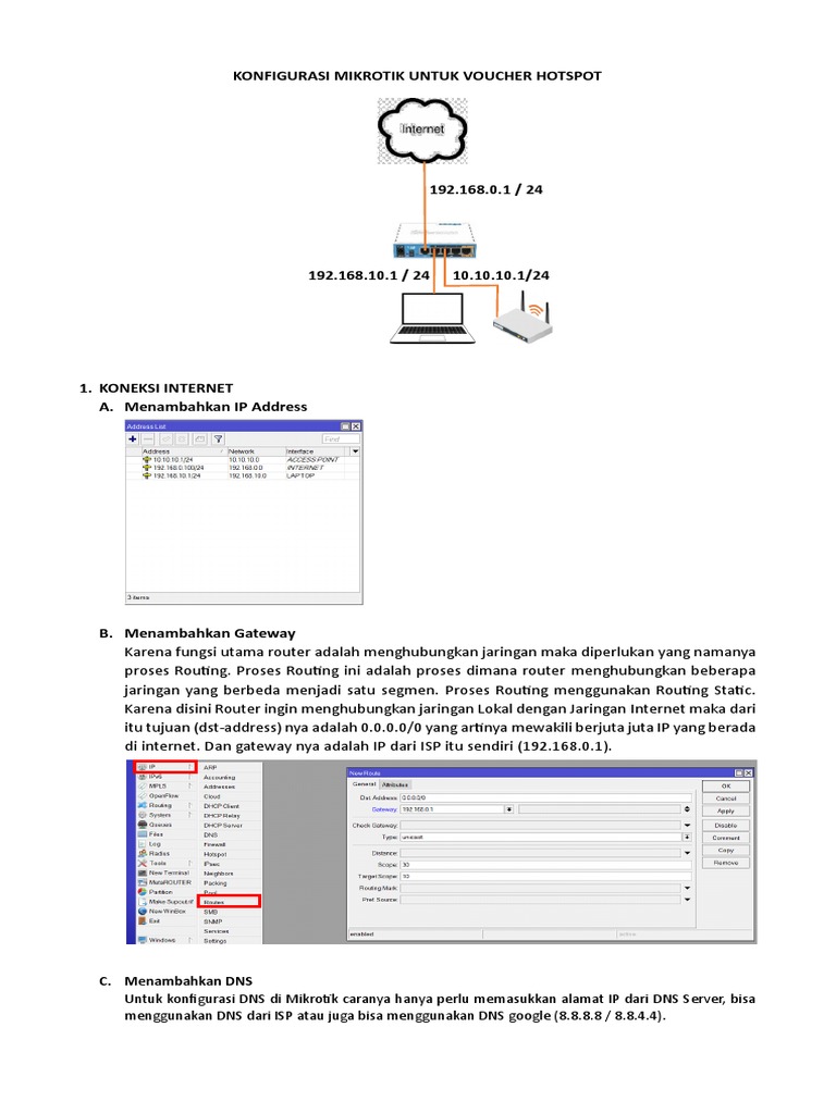Konfigurasi Mikrotik Untuk Voucher Hotspot | PDF | Griya & Taman | Komputer
