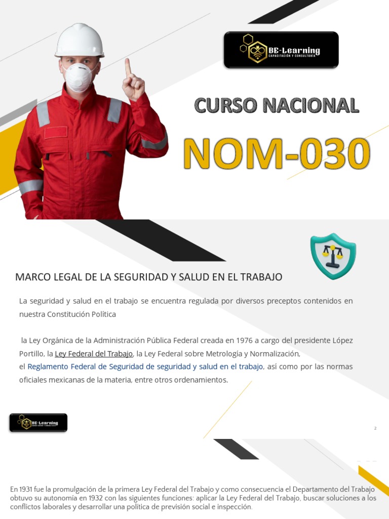 PRESENTACIÓN NOM-030 CURSO NACIONAL | PDF | Seguridad y salud ...