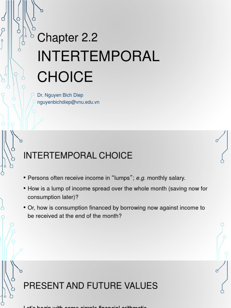 Ch2.2. Intertemporal Choice | PDF | Consumption (Economics) | Interest