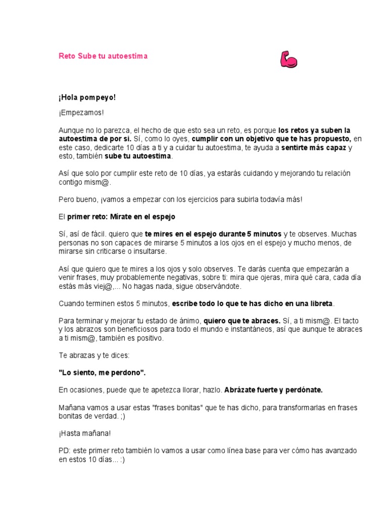 Reto de Autoestima en 10 Días | PDF | Autoestima | Verdad