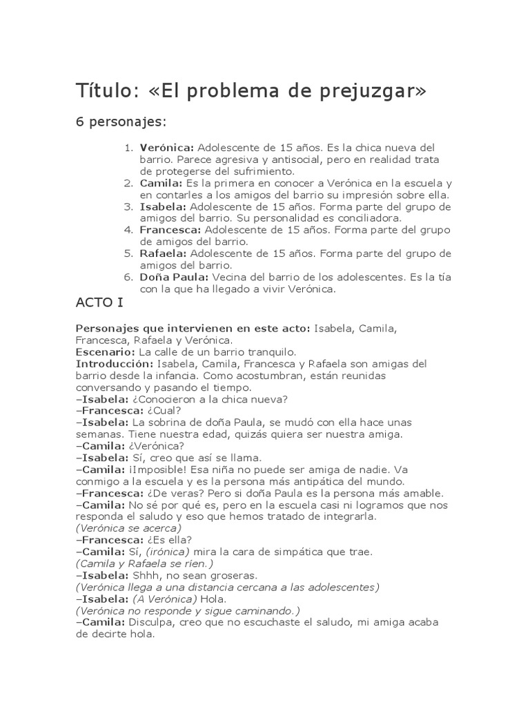 Entendiendo el Prejuzgar en Adolescencia | PDF