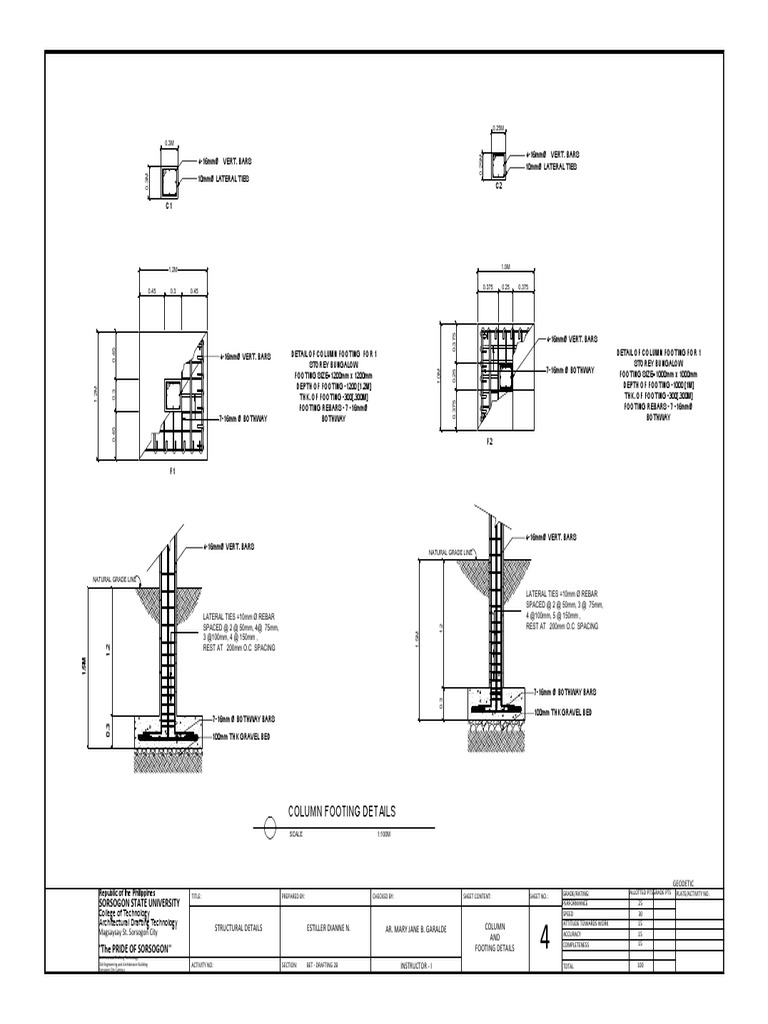 Column Footing Detail-1 | PDF | Structural Engineering | Civil Engineering