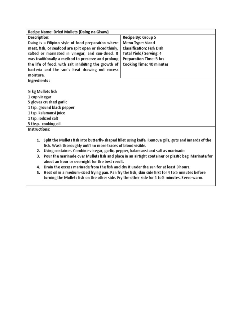 Standardized Recipe | PDF
