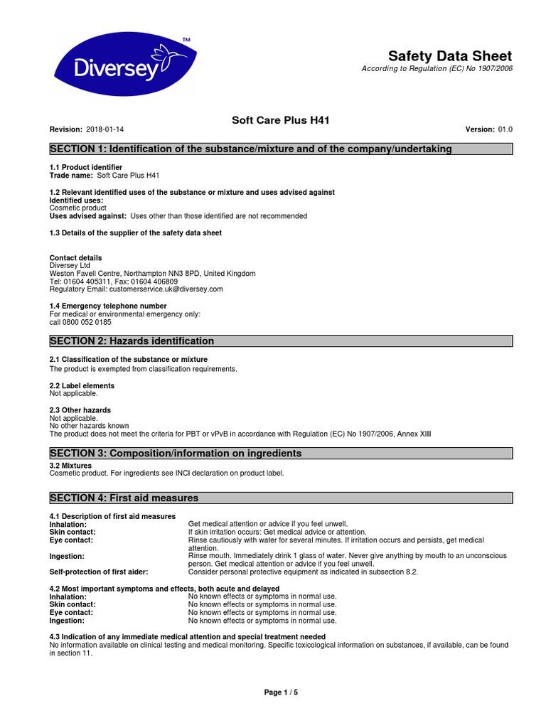 Safety Data Sheet: SECTION 1: Identification of The Substance/mixture ...