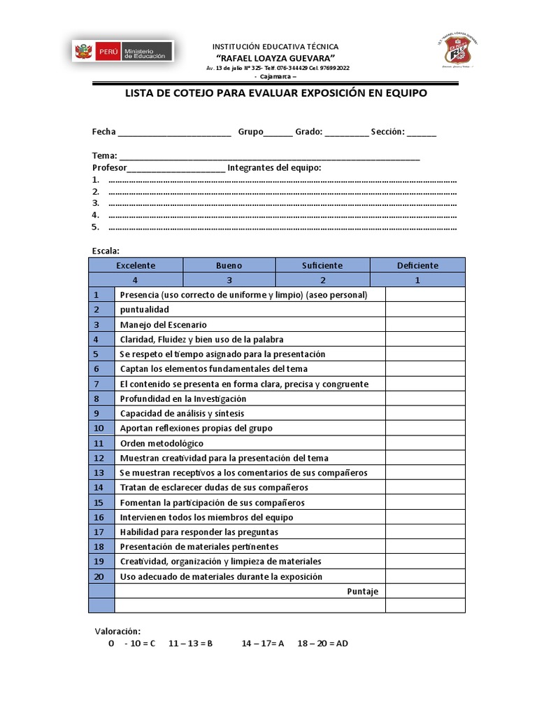 Lista de Cotejo Tercer Grado | PDF
