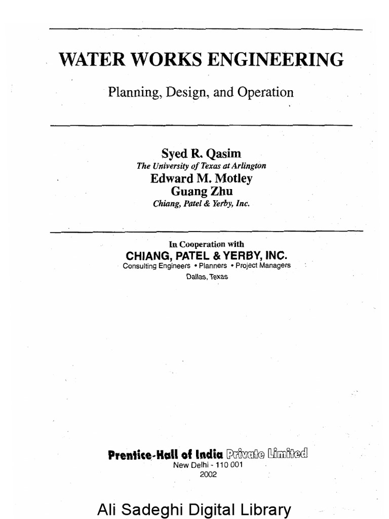 Water Works Engineering - Planning, Design and Operations | PDF