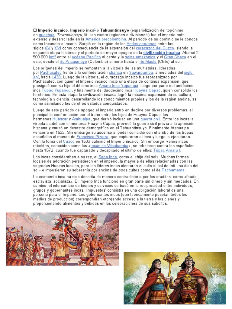 El Imperio Incaico | PDF | Imperio Inca | Perú