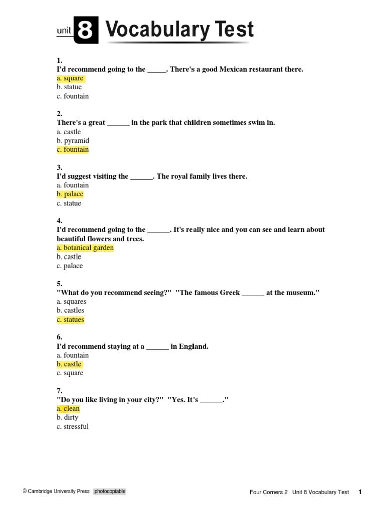 L3 U8 Vocabulary 21 Sept 2022 | PDF | Buildings And Structures ...