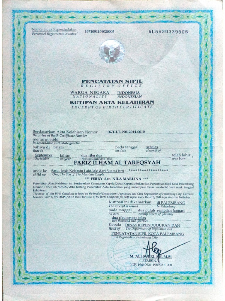 Akte Kelahiran | PDF